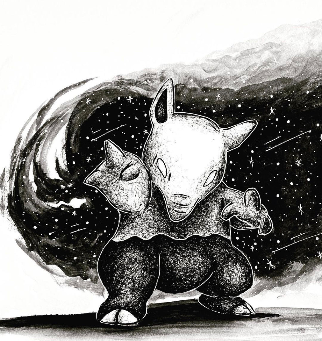 Cubone Crying To The Moon